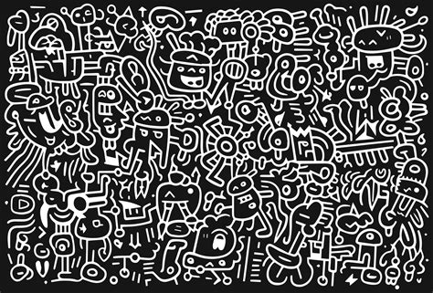 Abstract Doodle Art Pattern Doodle Wallpaper Vecto 23863521 Vector Art