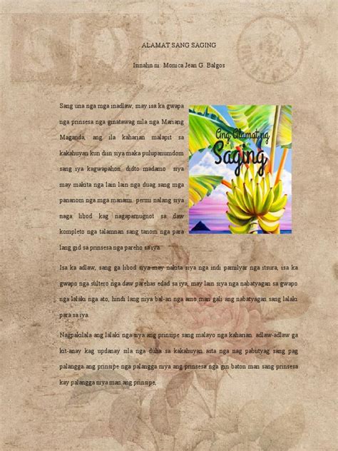 Alamat Ng Saging Salin Pdf