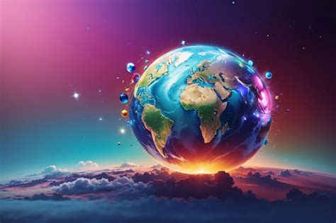 Premium Ai Image Gradient World Science Day Background