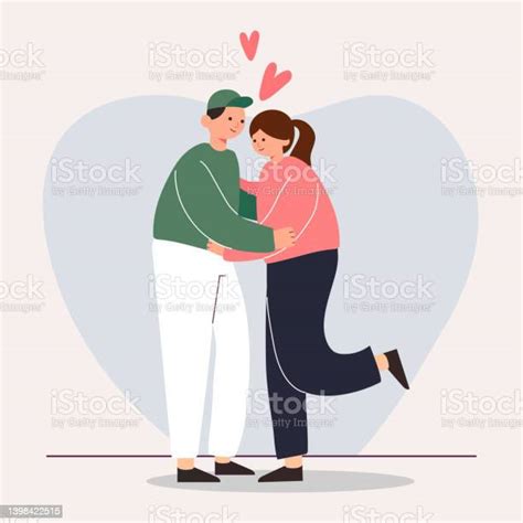 큰 고립 된 만화 사랑에 어린 소녀와 소년의 벡터 커플 공유 및 돌보는 사랑 밝은 색상 배경 일러스트 레이 션 Junts Pel