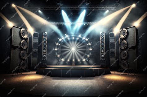Premium Ai Image Concert Hall With Speakers And Lights On Stage Ready