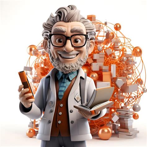 Premium Photo 3d Illustration Of A Cartoon Character Scientist With A
