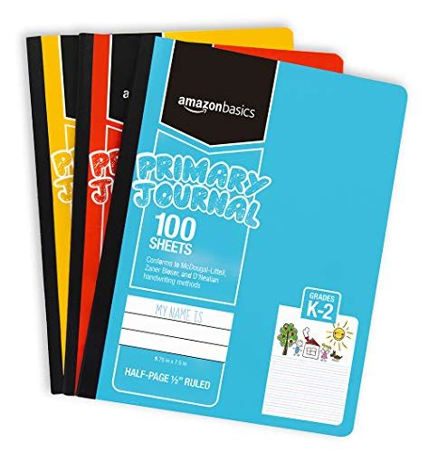 Amazon Basics Half Page 12 Ruled Primary Journal 975 X 75 100