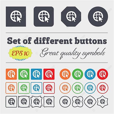 Colorful Internet Icons With Cursor Pointer Colourful Metro Website Vector Colourful Metro
