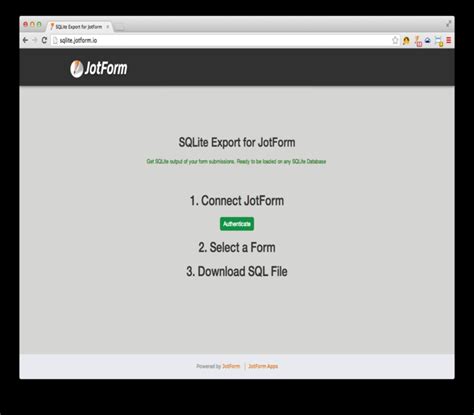 Jotform Sqlite Export Integration Data Management Integrations