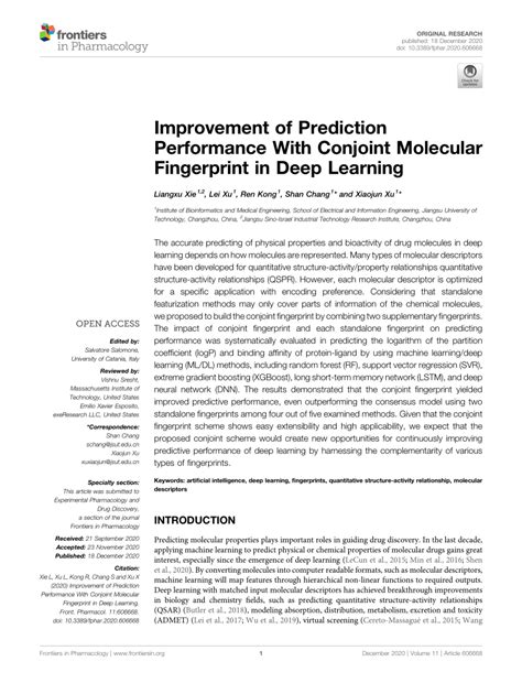 Pdf Improvement Of Prediction Performance With Conjoint Molecular Fingerprint In Deep Learning