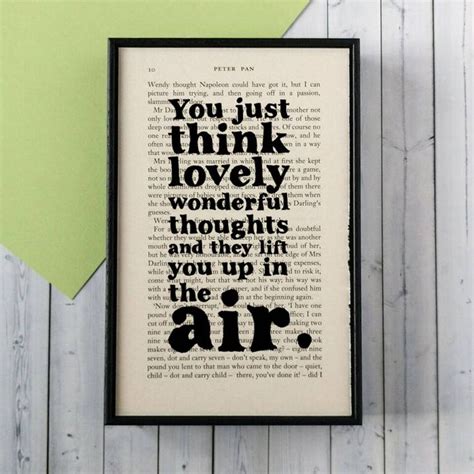 Peter Pan Lovely Wonderful Thoughts Quote Print By Bookishly Quote Prints Thoughts Quotes