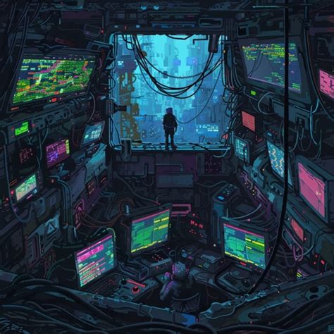 Gritty Cyberpunk Pixel Art Of A Pixel Art Pxlart