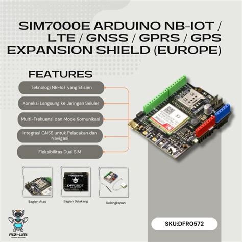 Sim7000e Arduino Nb Iotltegprsgps Expansion Shield Shop Tokopedia