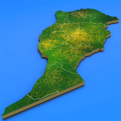 모로코 자세한 국가지도 3d 모델 25 Max Fbx Obj Free3d