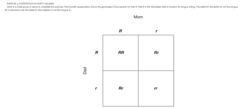 Solved EXERCISE 3 INTERPRETING PUNNETT SQUARES Work In A Chegg