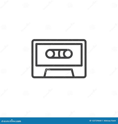 Audio Cassette Tape Outline Icon Stock Vector Illustration Of Simple Pictogram 123729668