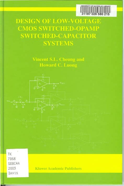 Design Of Low Voltage Cmos Switched Opamp Switched Capacitor Systems Pdf