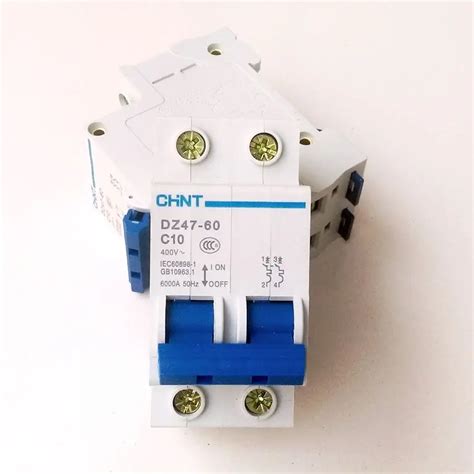 Chint C45N Mini Circuit Breaker DZ47 60 2 Poles C10A 400V MCB In