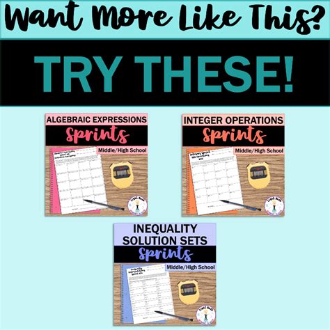 Slope Intercept Form Of A Line Timed Math Drills For Fluency Sprints