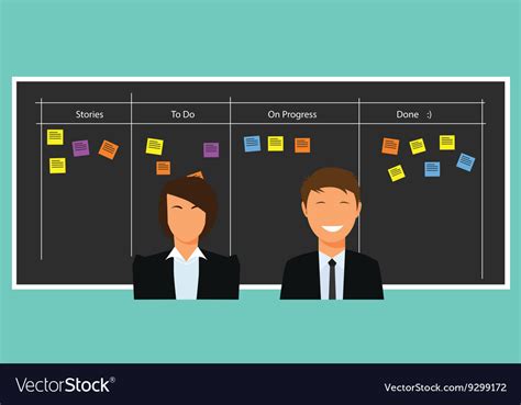 Scrum Agile Board Royalty Free Vector Image VectorStock