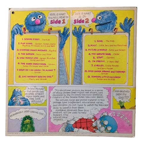 Mavin The Official Sesame Street 2 Book And Record Album 1971