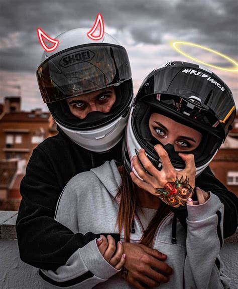 Evil Love Biker Couple Bike Couple Motorcycle Girl