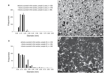Grain Size Distribution Plots And Sediment Micrographs A Frequencies