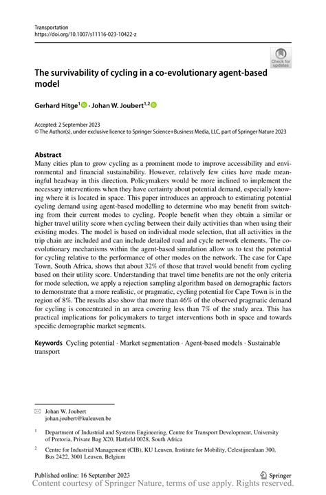 The Survivability Of Cycling In A Co Evolutionary Agent Based Model