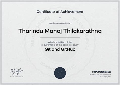 Just Earned A Git And Github Certificate From 365datascience Manoj Thilakarathna