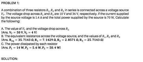 calculate voltage drop across resistor series circuit