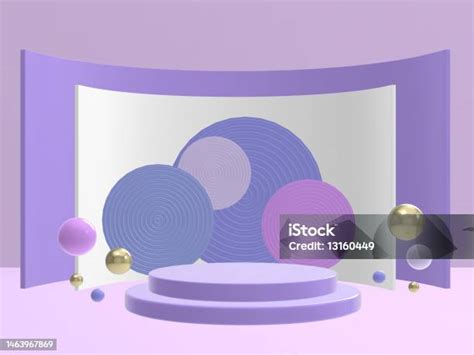 추상 연단 3d 방 단계 현실적인 대담한 컬러 실린더 스탠드 연단 모형 쇼 제품 전시를 위한 방 최소 벽 장면 벡터 기하학적 형태 쇼케이스 무대 0명에 대한 스톡 사진 및