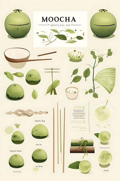 Premium Ai Image Design Of Green Tea Mochi Menu Serene Green Color