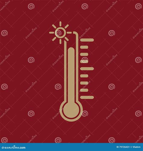 Het Thermometerpictogram Symbool Op Hoge Temperatuur Vector Illustratie
