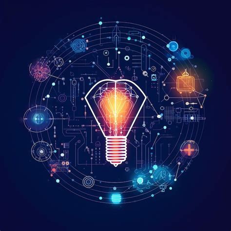 Premium Photo Abstract Blue Glowing Light Bulb Low Poly Style Design