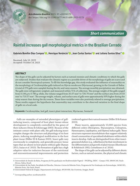 pdf rainfall increases gall morphological metrics in the brazilian