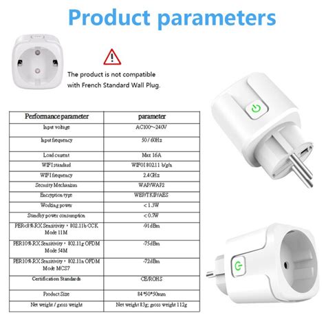 Wifi Eu Smart Plug 16a 100 240v Adapter Wireless R Grandado