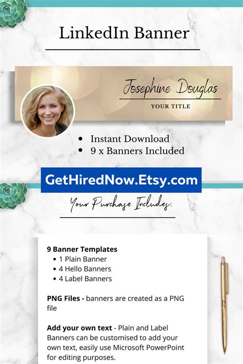 Linkedin Banner Header Template Linkedin Profile Image Etsy