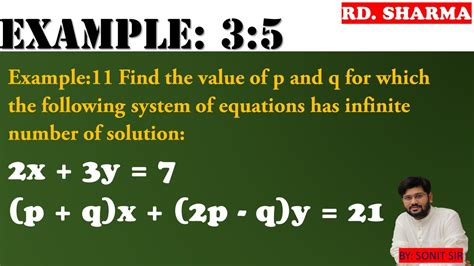 X Y P Q X P Q Y Find Value Of P And Q Reach Of System Of Equation Has Infinity