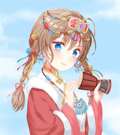 藏族少女风格插画设计作品 设计人才灵活用工 设计dna