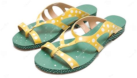 Beach Flip Flops Isolated On White Background Creative Summer Sandals