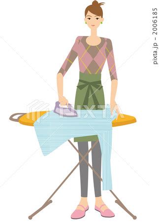 主婦アイロンがけのイラスト素材 2006185 PIXTA