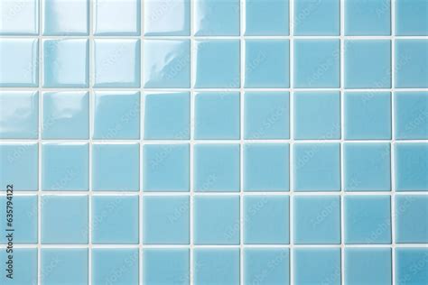 Light Blue Tile Wall Chequered Background Bathroom Floor Texture