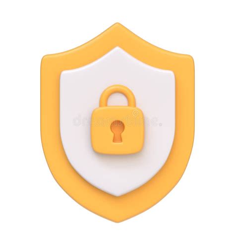 Yellow Security Shield With A Lock Icon In The Center Depicting Cybersecurity And Protection