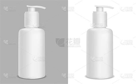 矢量现实洗手液。带泵塑料瓶