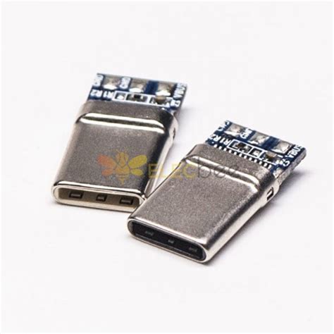 10pcs USB Type C Port Straight Male Connector PCB Mount