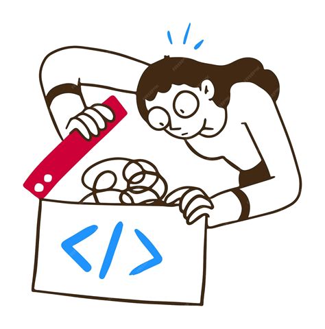 Premium Vector Cartoon Of A Person Debugging With A Magnifying Glass