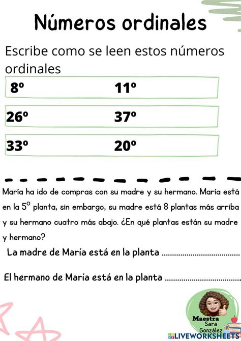 Números Ordinal Free Interactive Worksheets 2241822