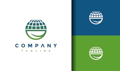 Logo De Feuille De Terre Globe Vecteur Premium