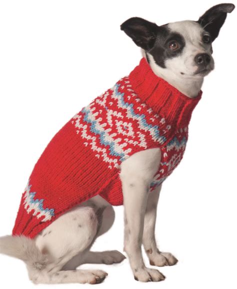 Red Nordic Wool Dog Sweater Chilly Dog Sweaters