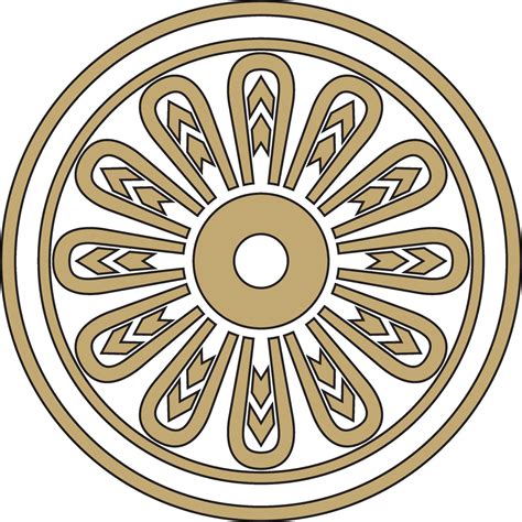 Round Assyrian Gold And Black Ornament Circle Border Frame Of
