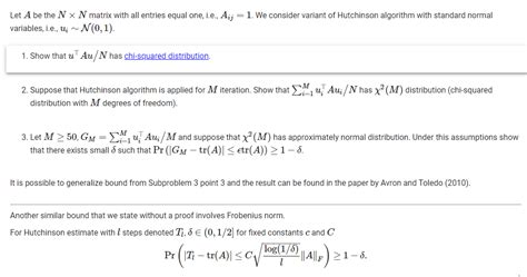 Solved Let A Be The N×n Matrix With All Entries Equal One