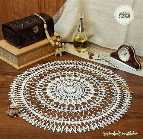 Круглая салфетка крючком от @crochet.is.meditation - KNITTLY.ART