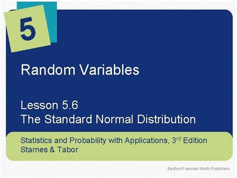 5 Random Variables Lesson 5 6 The Standard