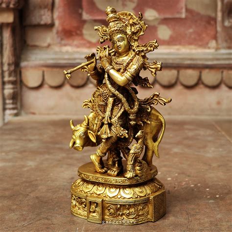 Lord Krishna Brass Statue Buy Exclusive Brass Statues Collectibles